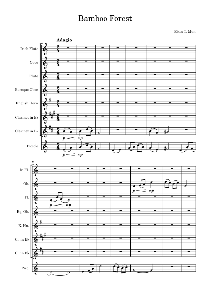Bamboo Forest Sheet music for Flute, Oboe, Clarinet other (Woodwind ...