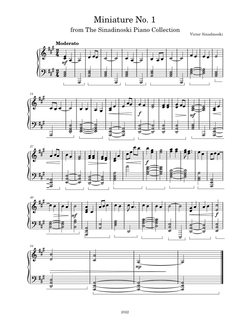 Miniature No. 1 Sheet music for Piano (Solo) Easy | Musescore.com