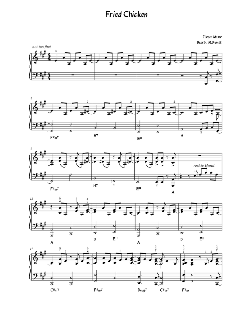 Fried Chicken – Jürgen Moser Sheet music for Piano (Solo) | Musescore.com