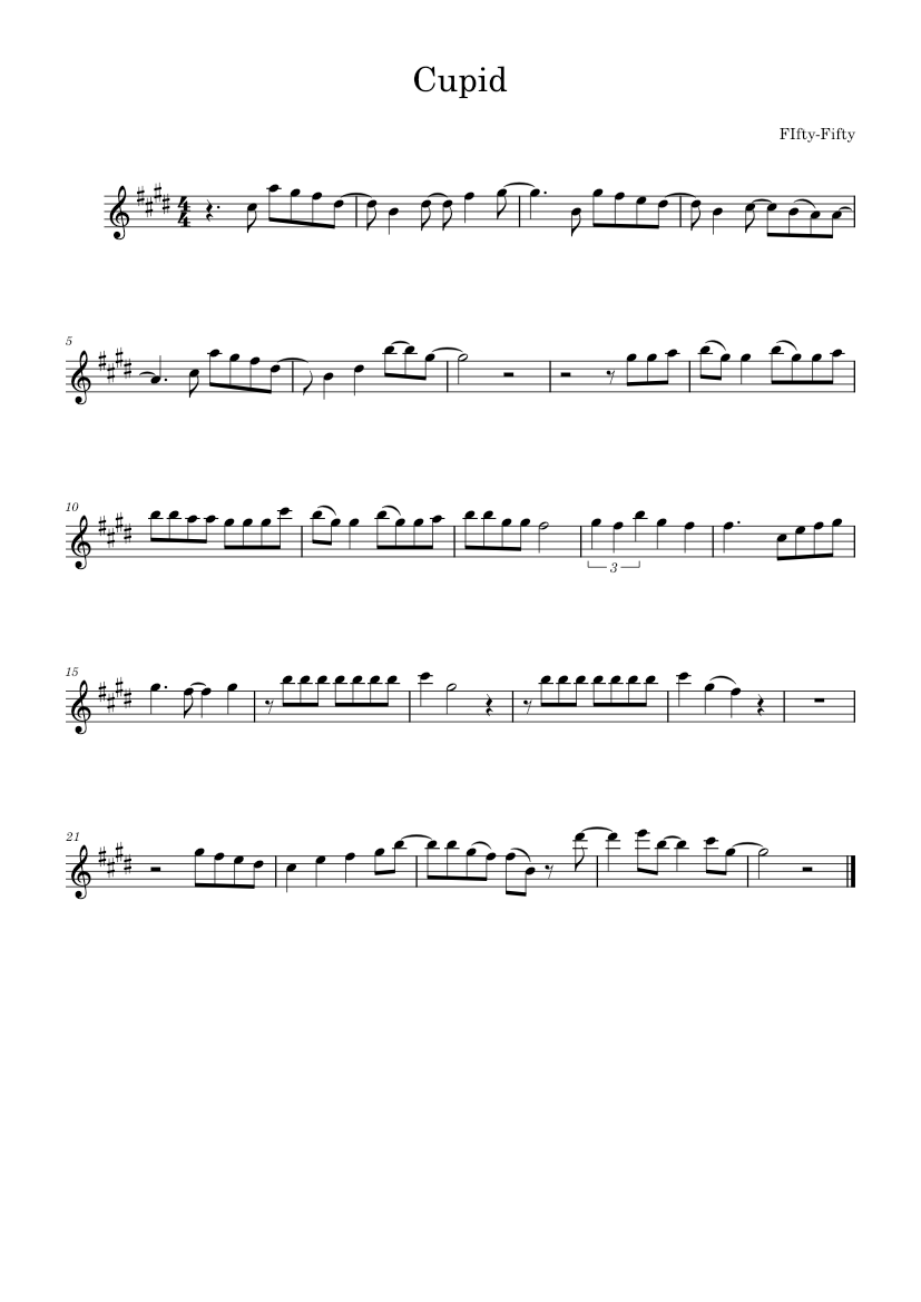 Cupid – FIFTY FIFTY Cupid Sheet Music for Clarinet other (Solo ...