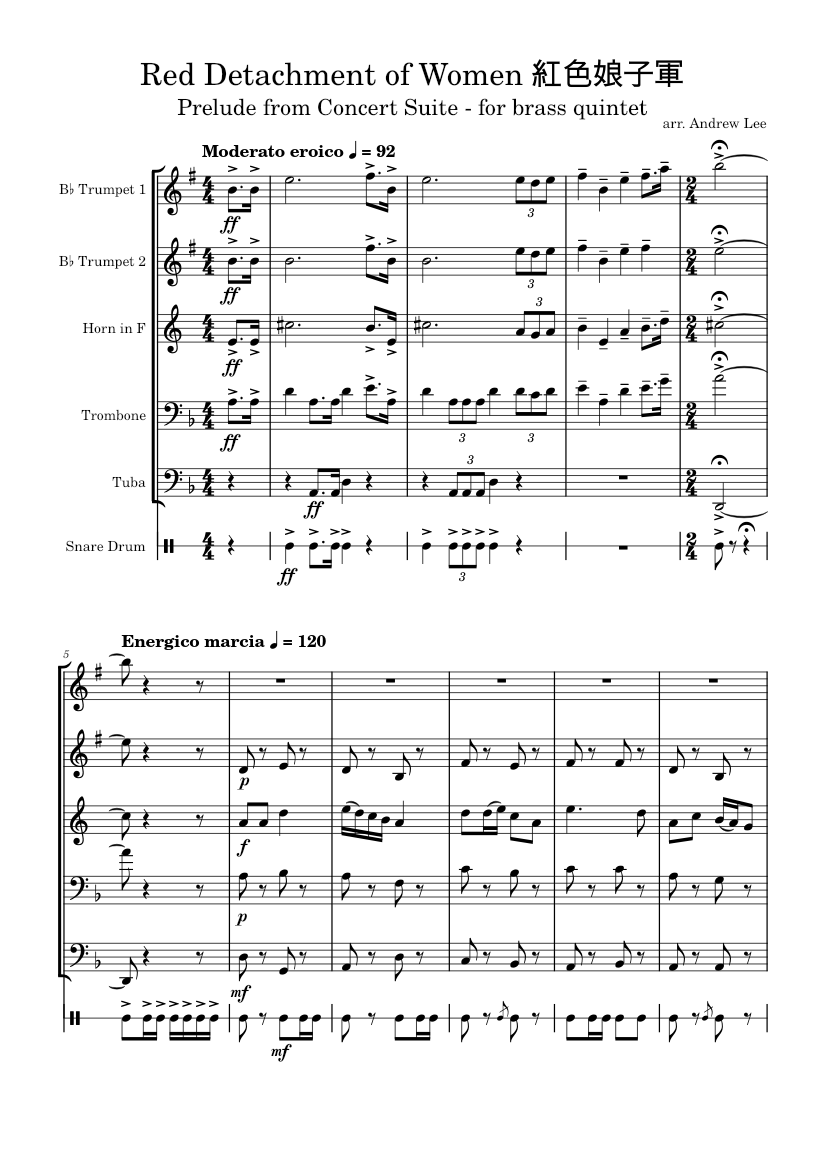 Red Detachment of Women (for brass quintet and percussion) - Prelude ...