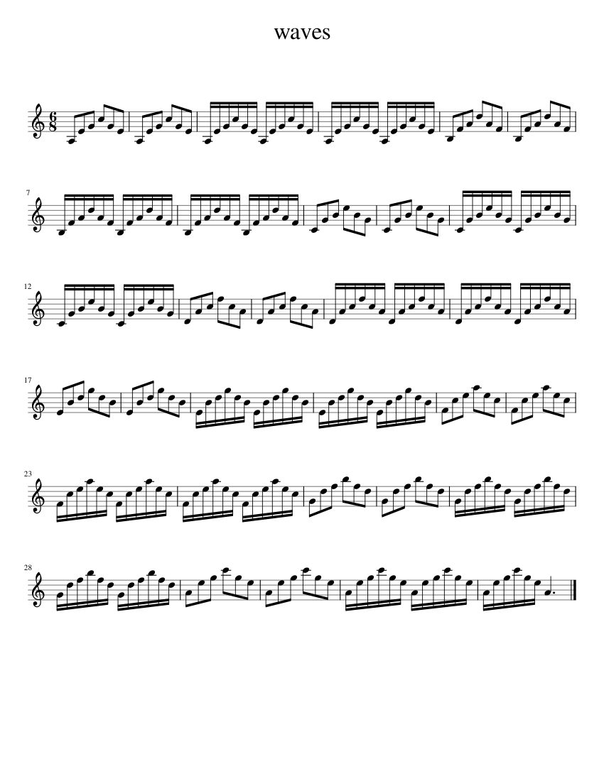 waves Sheet music for Piano (Solo) | Musescore.com