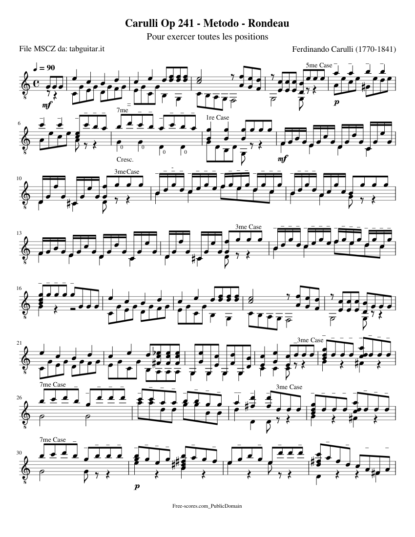 Carulli Op 241 - Metodo - Rondeau Sheet music for Guitar (Solo ...