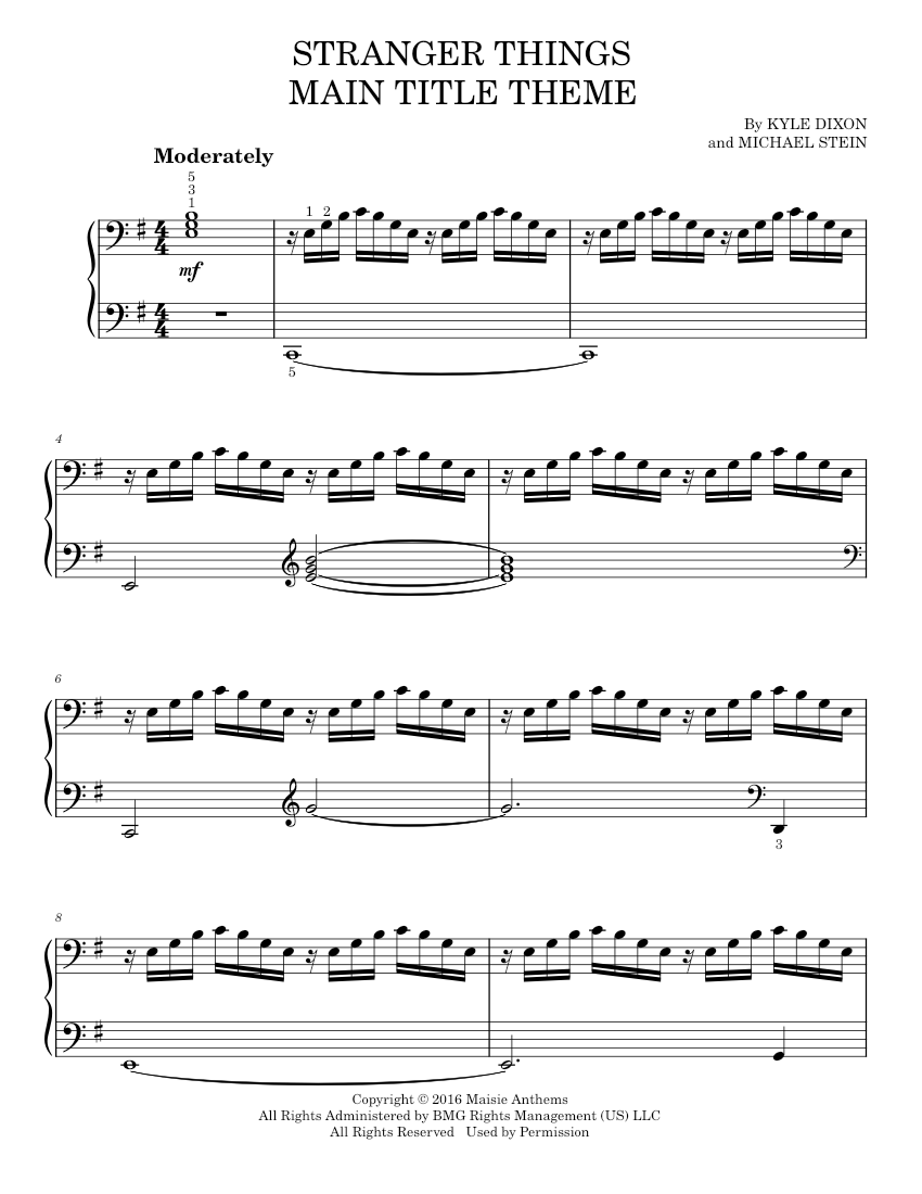 Play Official version of Stranger things - main theme Sheet Music by ...