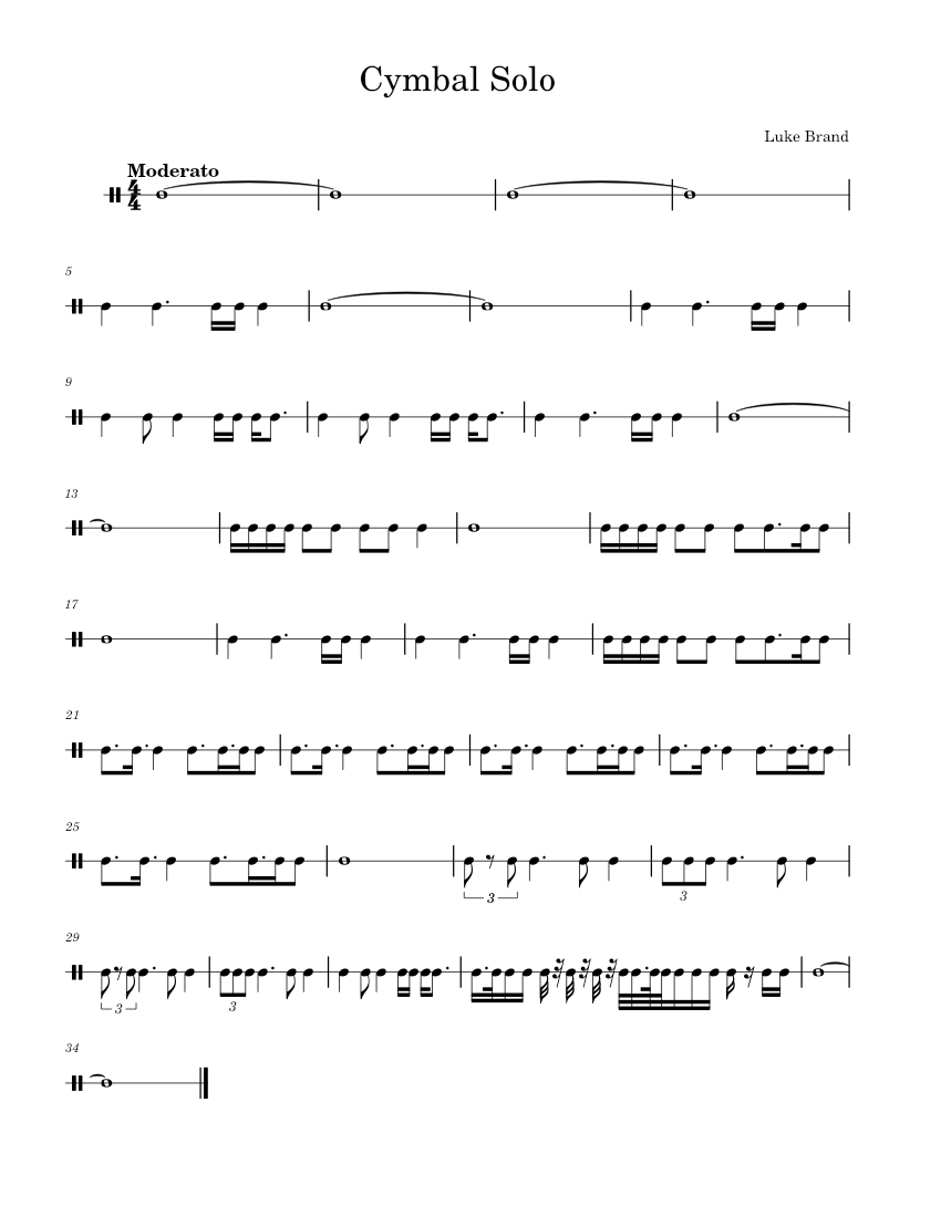 Cymbal Solo Sheet music for Crash (Solo) | Musescore.com