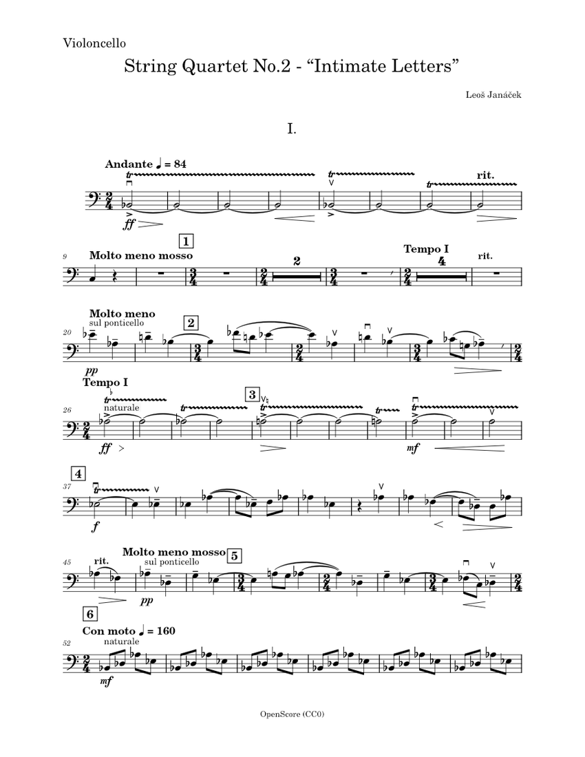 String Quartet No.2, “Intimate Letters” – Leoš Janáček Janacek No.2 Intimate letters UP 2 ...