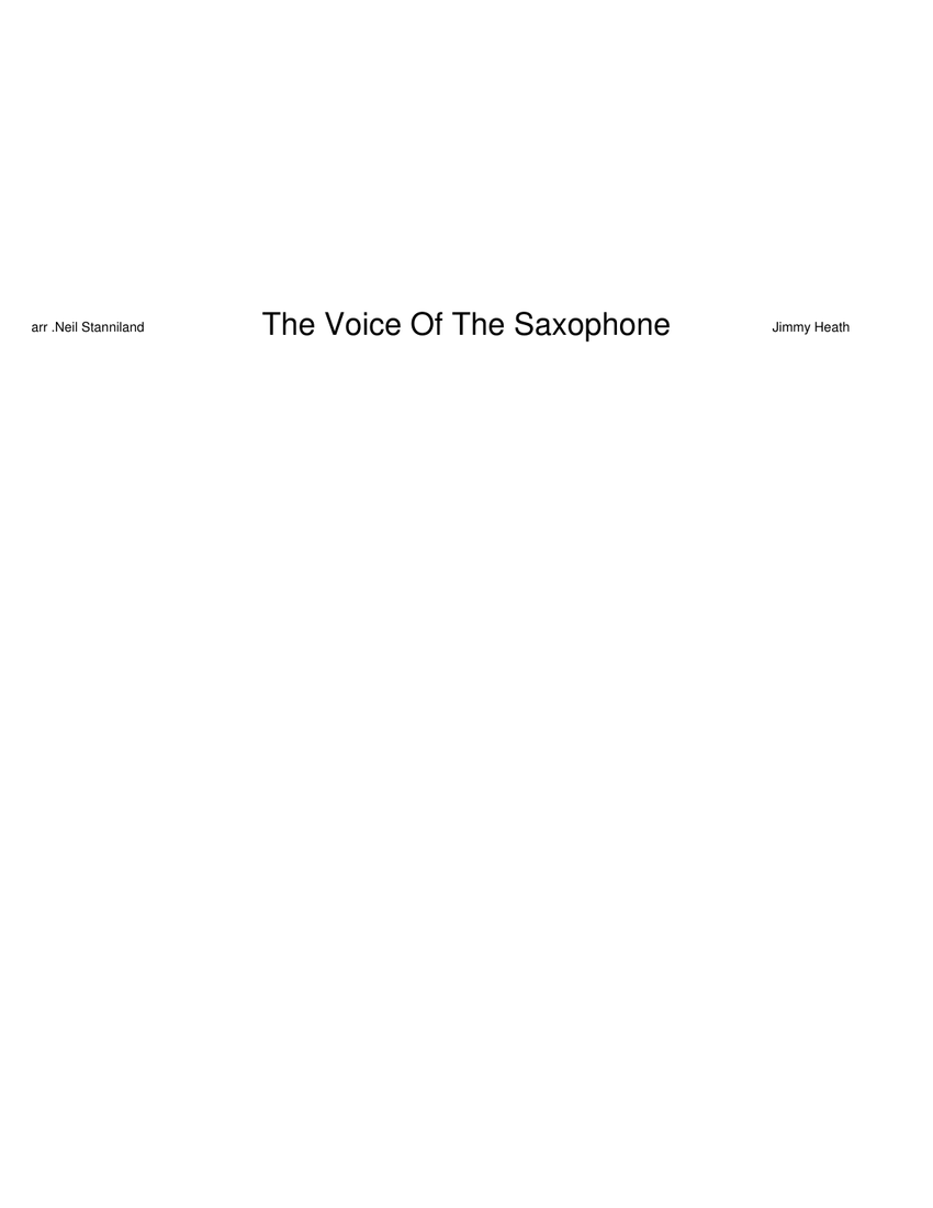 The Voice Of The Saxophone Sheet music for Piano, Trombone, Saxophone ...