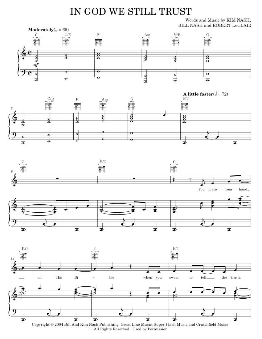 Play Official version of In god we still trust Sheet Music by Diamond ...