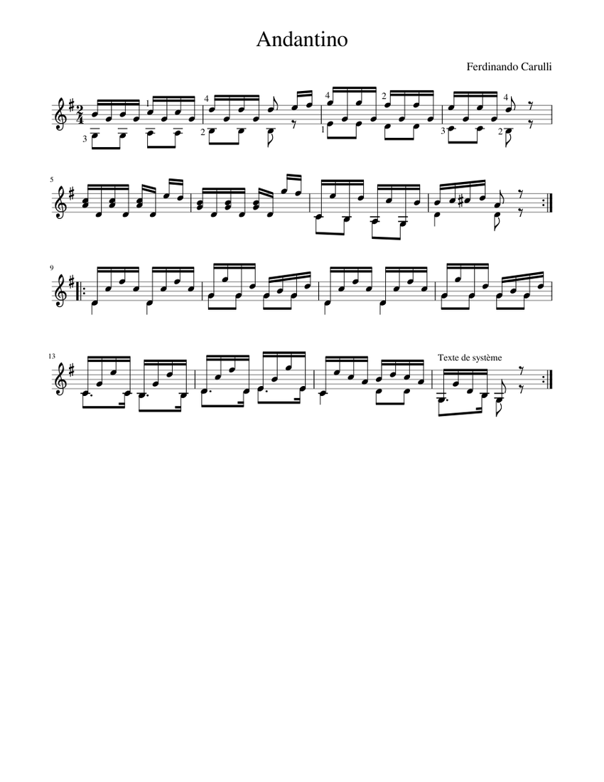 Andantino Sheet music for Piano (Solo) | Musescore.com