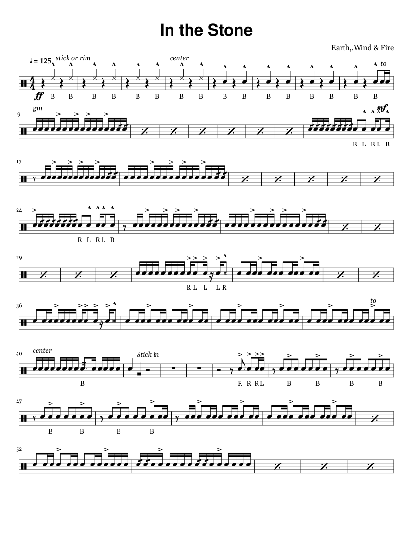 In the Stone Sheet music for Snare drum (Solo) | Musescore.com
