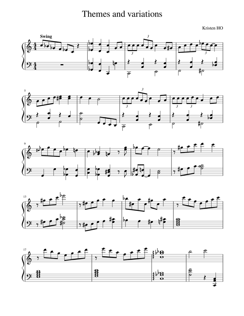 Themes_and_variations 2 Sheet music for Piano (Solo) | Musescore.com