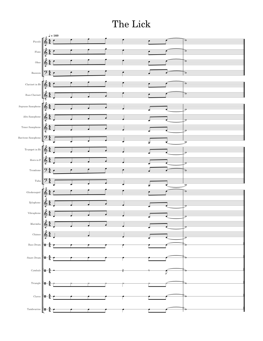 The Lick on every band instrument Sheet music for Trombone, Tuba, Flute ...