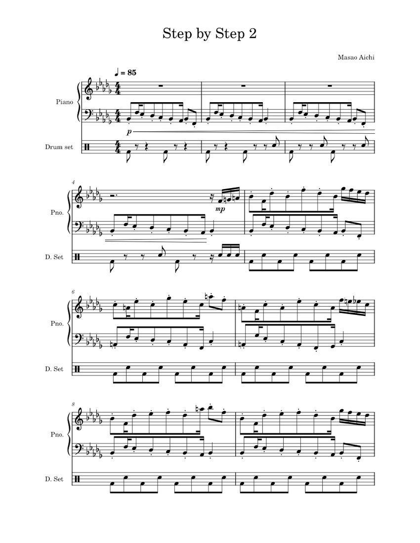 Step by Step 2 Sheet music for Piano, Drum group (Solo) | Musescore.com