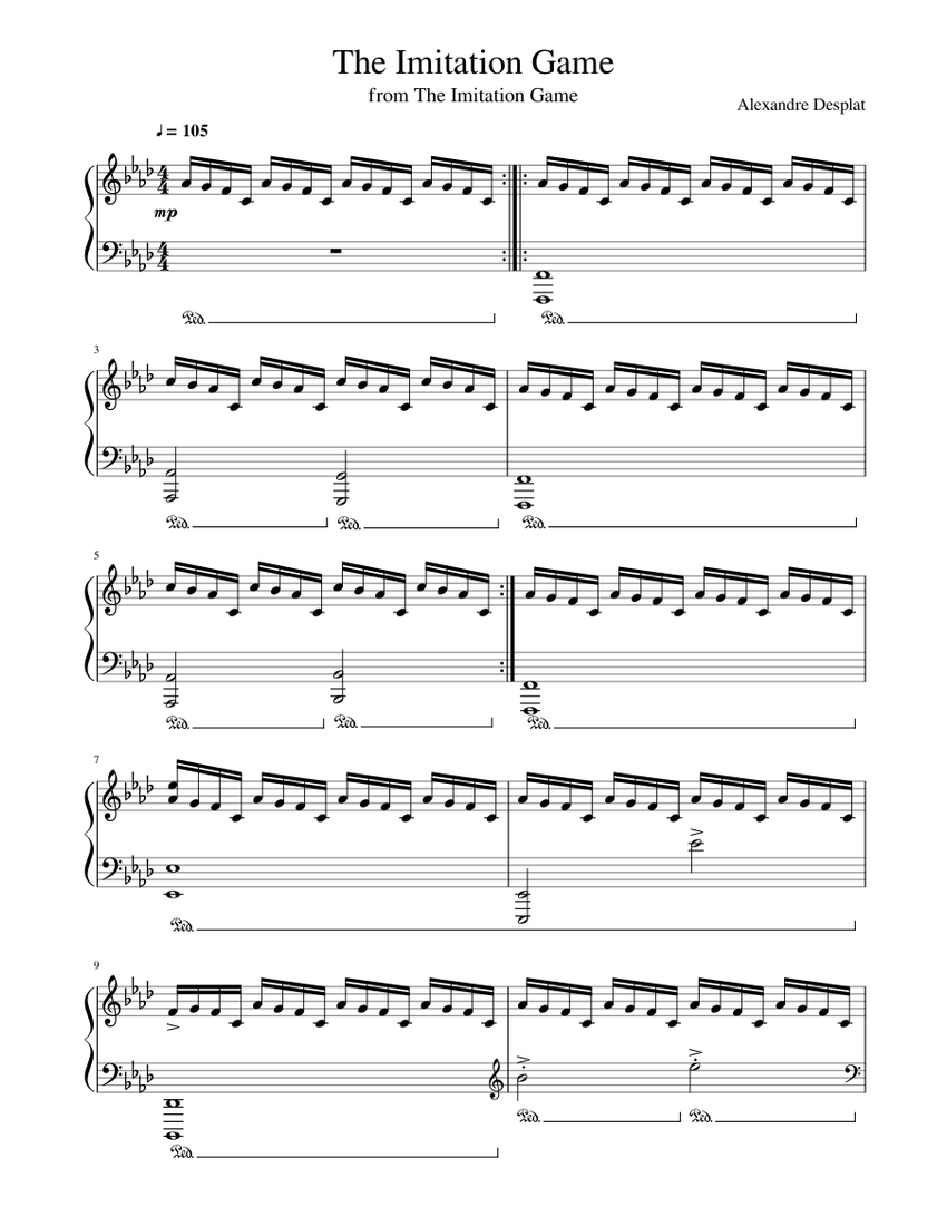 The Imitation Game Sheet music for Piano (Solo) | Musescore.com