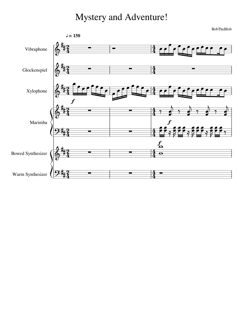 Mystery and Adventure! Sheet music for Vibraphone, Glockenspiel ...