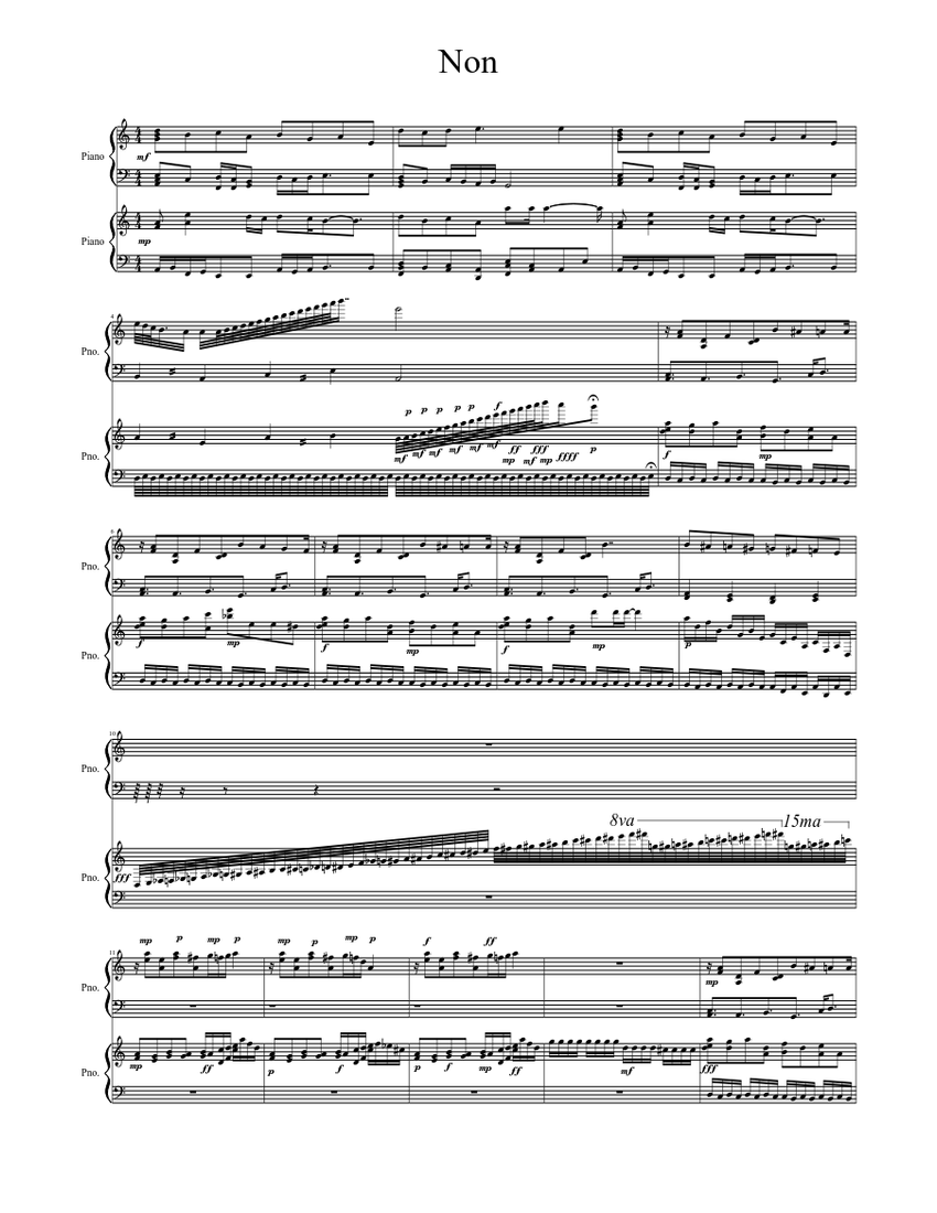 Non Sheet music for Piano (Piano Duo) | Musescore.com