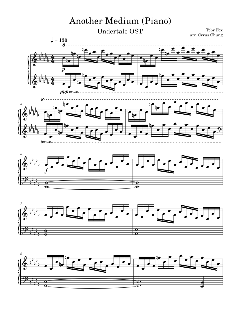 Another Medium – Toby Fox Sheet music for Piano (Solo) | Musescore.com