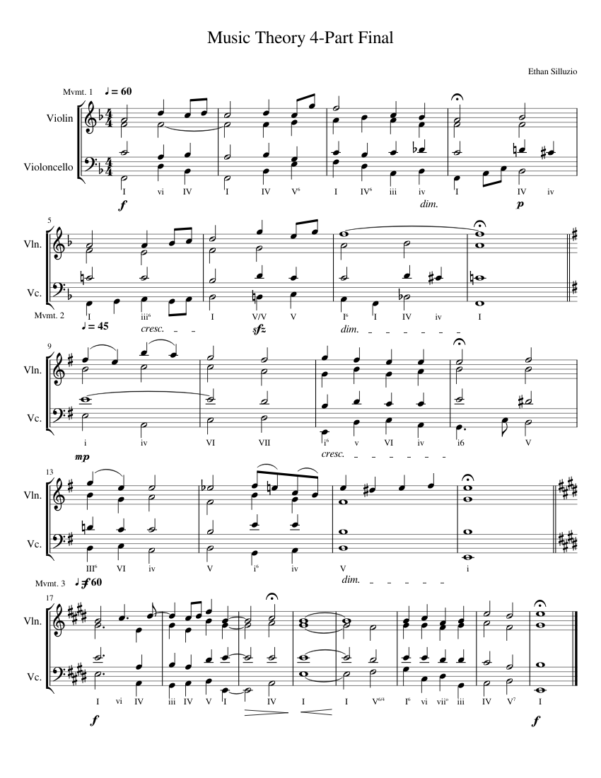 Music Theory 4-Part Final Sheet music for Violin (Solo) | Musescore.com