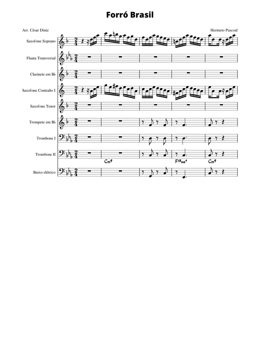 Forró Brasil Sheet music for Saxophone tenor (Solo) | Musescore.com