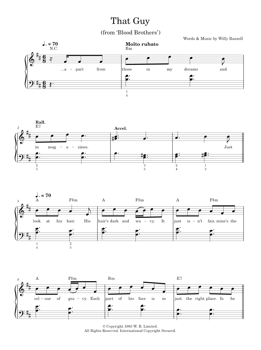 Play Official version of That Guy (from Blood Brothers) sheet music by ...