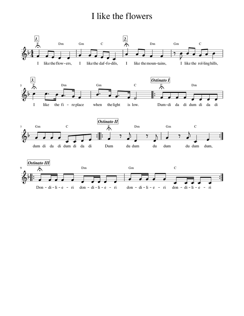 I like the flowers Sheet music for Drum group (Solo) | Musescore.com