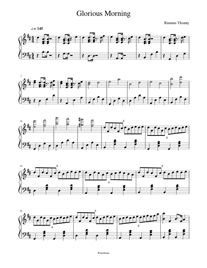 Glorious Morning Sheet music for Piano (Solo) | Musescore.com
