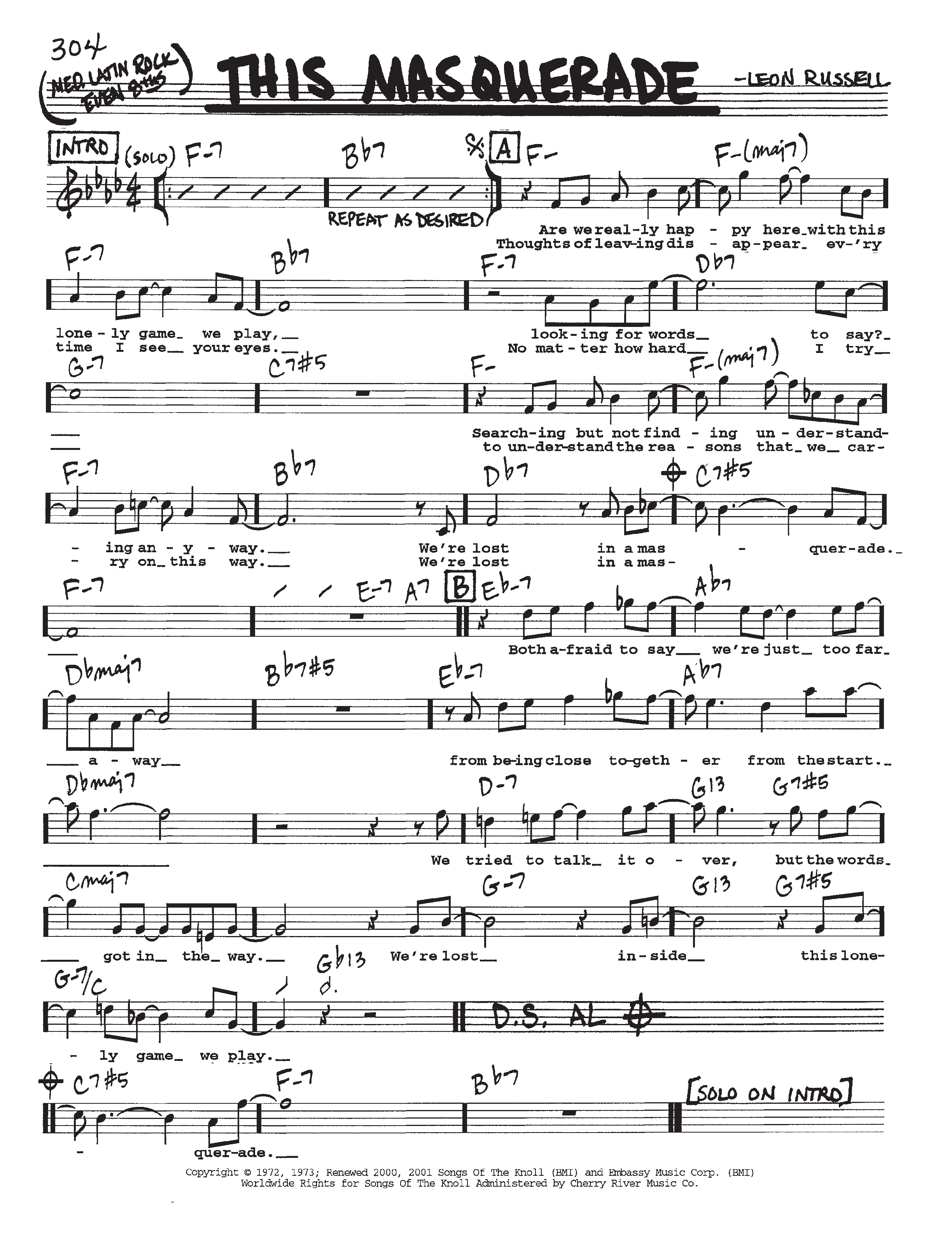 Play Official version of This Masquerade sheet music by George Benson ...