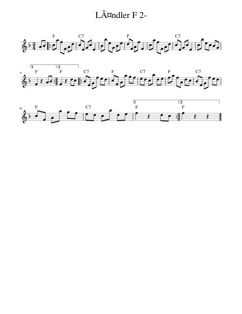 Landler F 2- Sheet music for Piano (Solo) Easy | Musescore.com