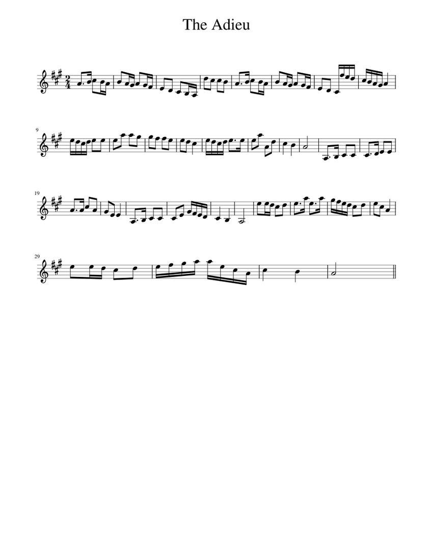 The Adieu Sheet music for Piano (Solo) | Musescore.com