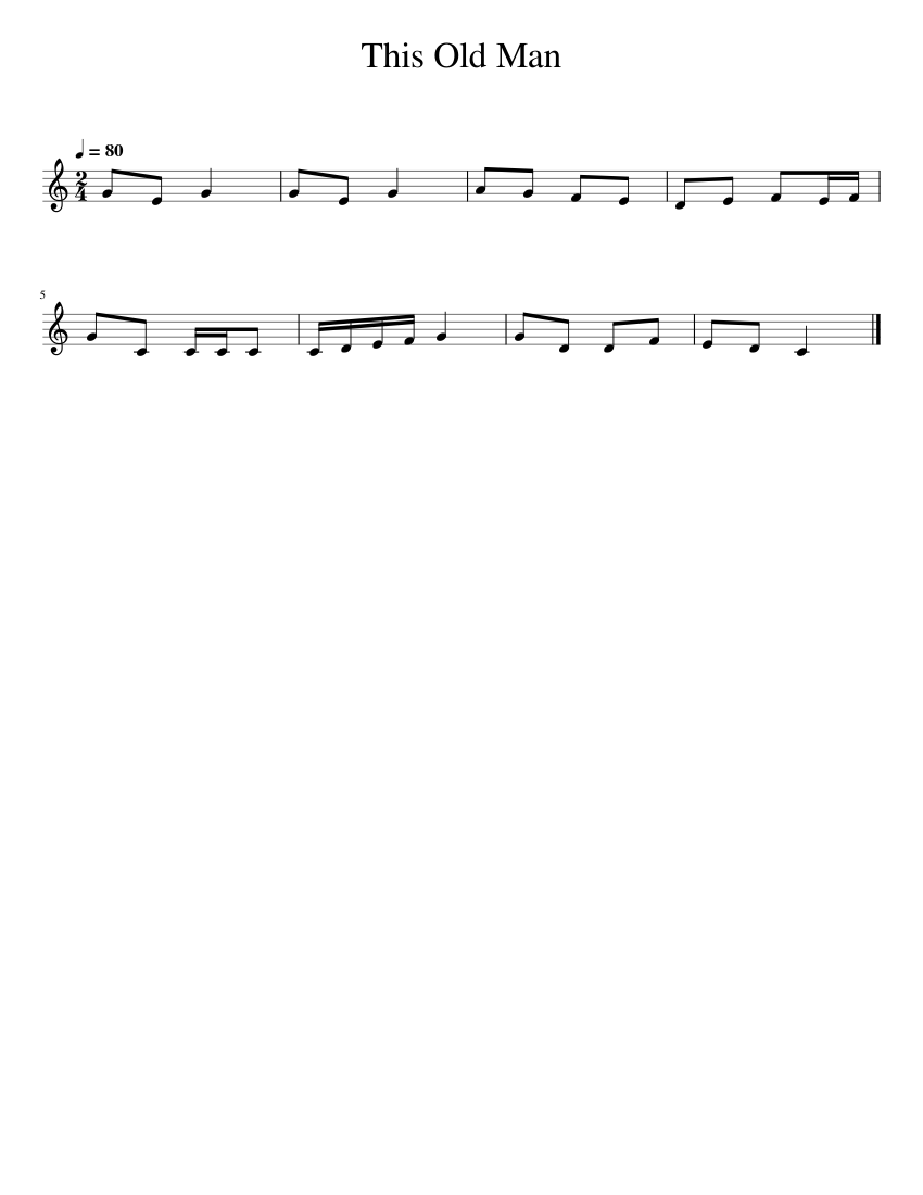 This Old Man Sheet music for Piano (Solo) | Musescore.com