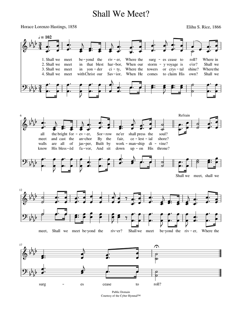 Shall we meet? - Elihu S. Rice - piano tutorial