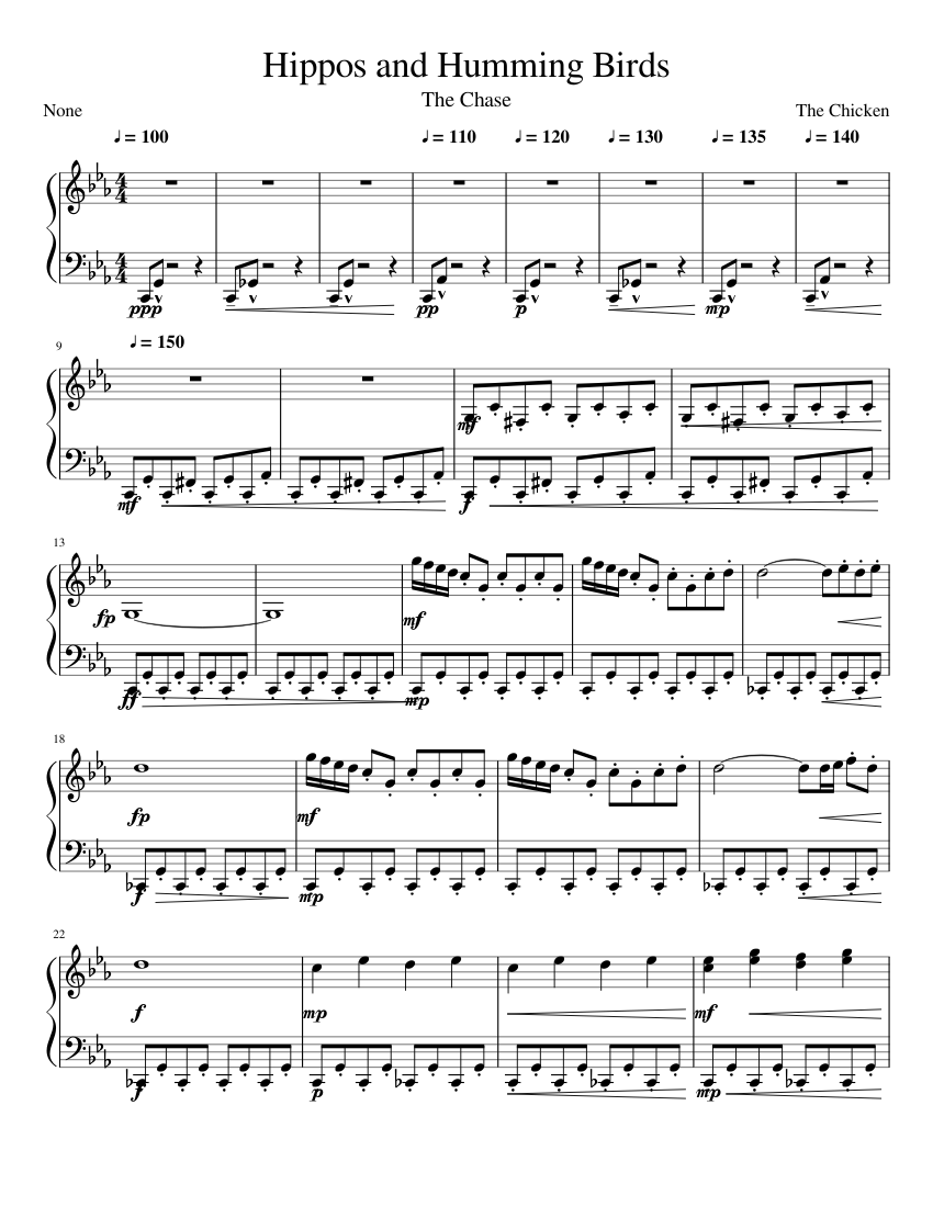 Hippos and Hummingbirds Sheet music for Piano (Solo) | Musescore.com