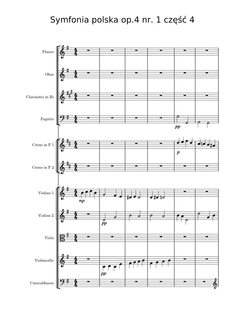 Symf pol op4 nr1 napr harm Sheet music for Flute, Oboe, Clarinet in b ...
