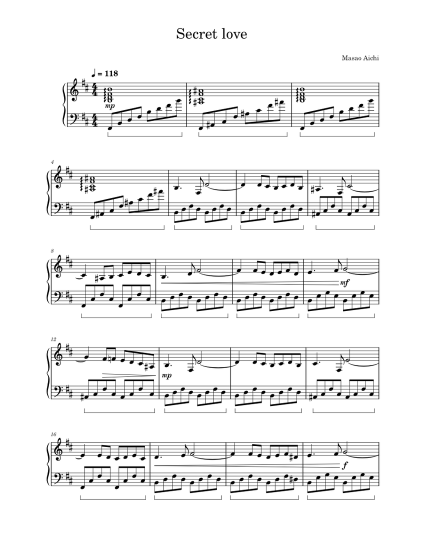 Secret love Sheet music for Piano (Solo) Easy | Musescore.com