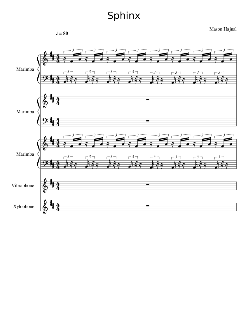 Sphinx Sheet music for Vibraphone, Marimba, Xylophone (Percussion ...