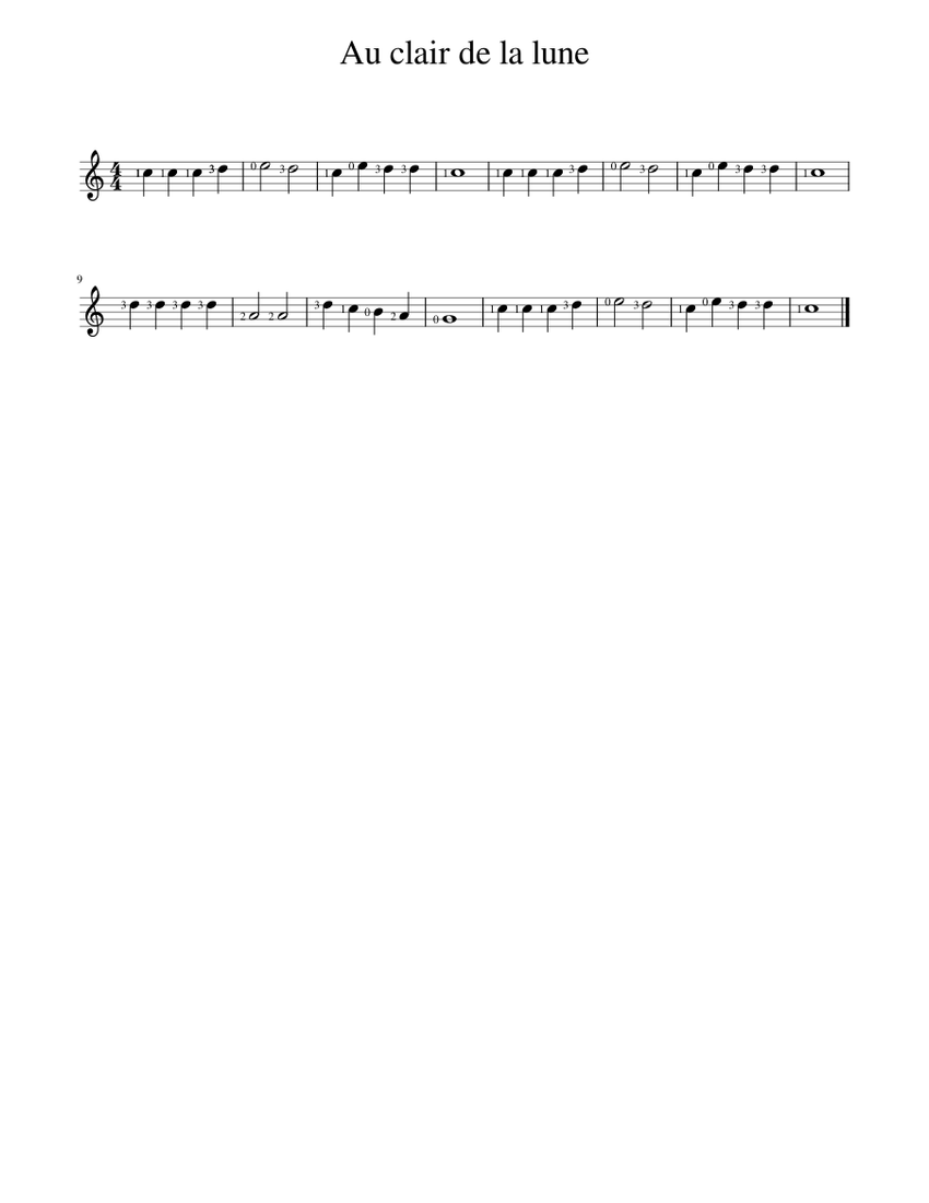 Au clair de la lune Sheet music for Piano (Solo) Easy | Musescore.com
