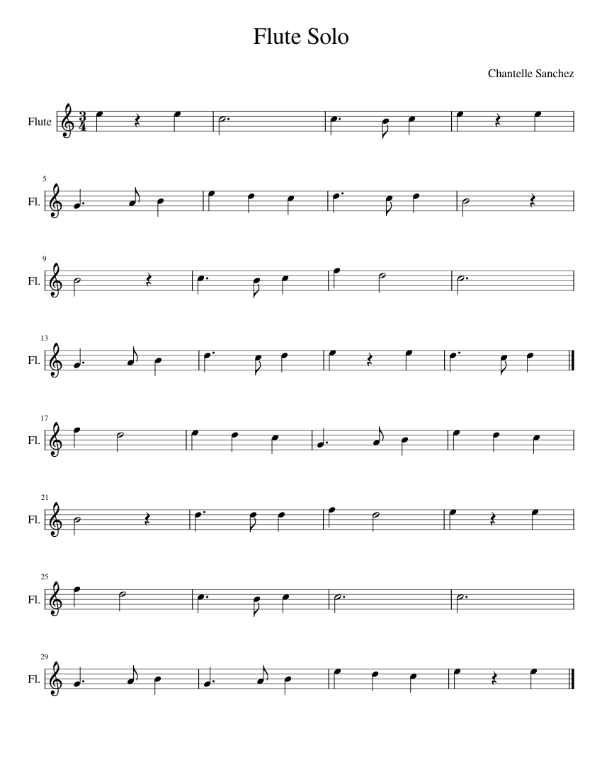 Flute_Solo_Chantelle Sheet music for Flute (Solo) | Musescore.com