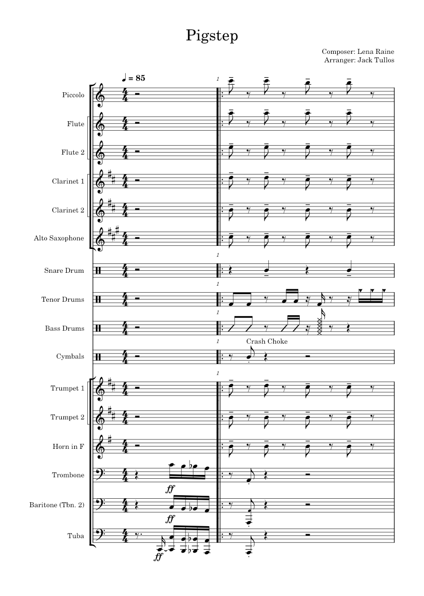 Pigstep – Lena Raine (for marching band V2) Sheet music for Trombone ...