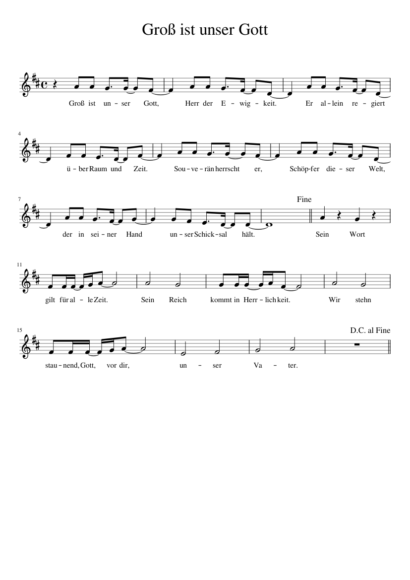 Groß ist unser Gott Sheet music for Vocals (Solo) | Musescore.com