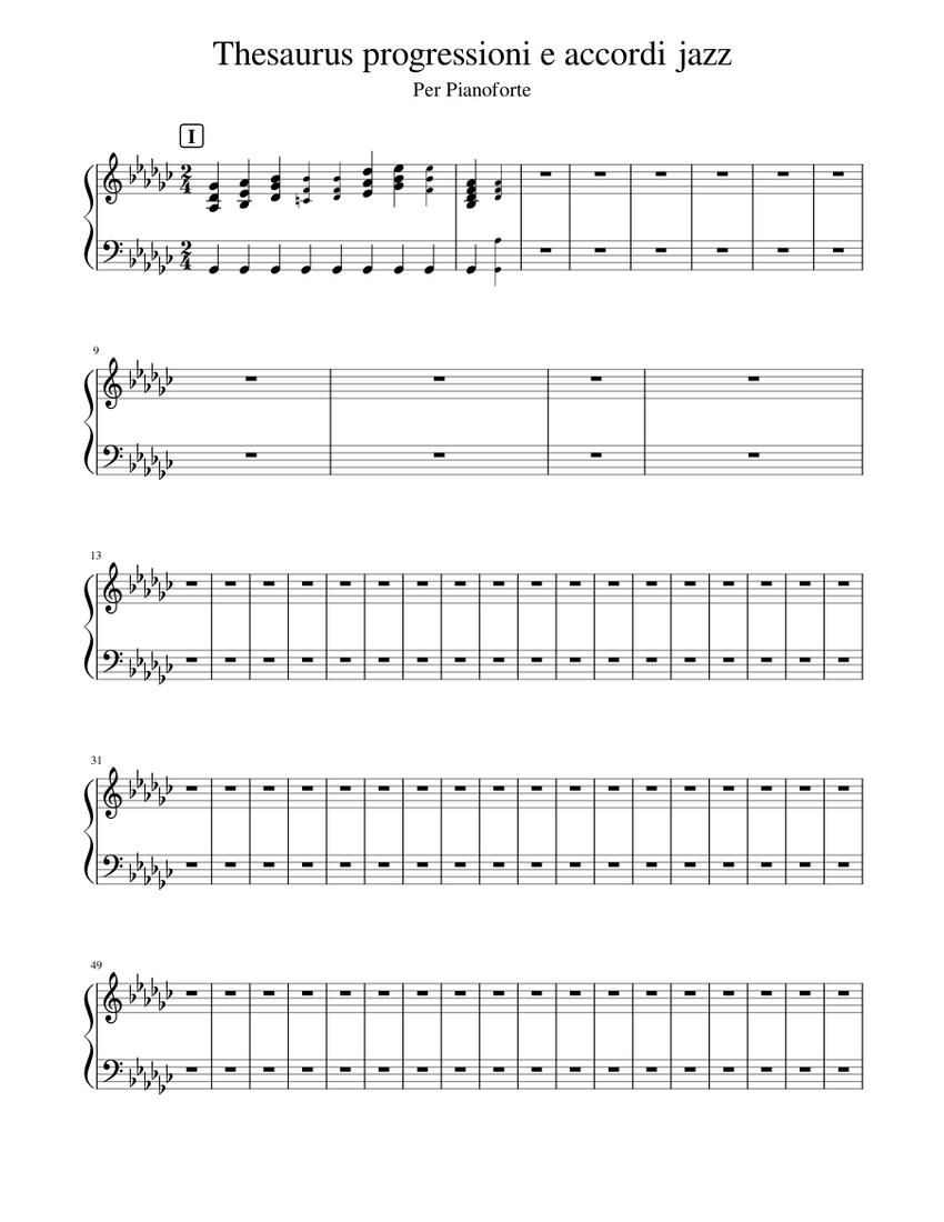 Thesaurus of jazz chords and progressions for piano Sheet music for ...