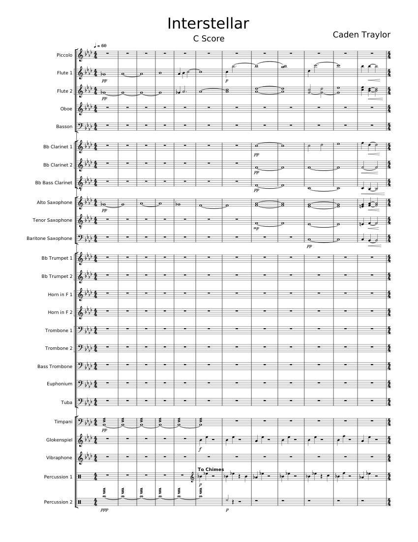 Interstellar Sheet music for Trombone, Euphonium, Tuba, Trombone bass ...