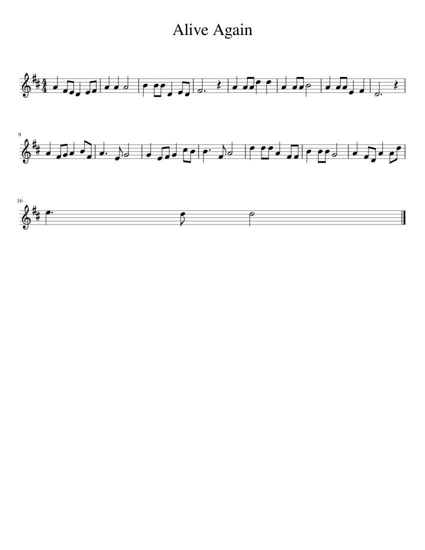 Alive Again Sheet music for Piano (Solo) | Musescore.com