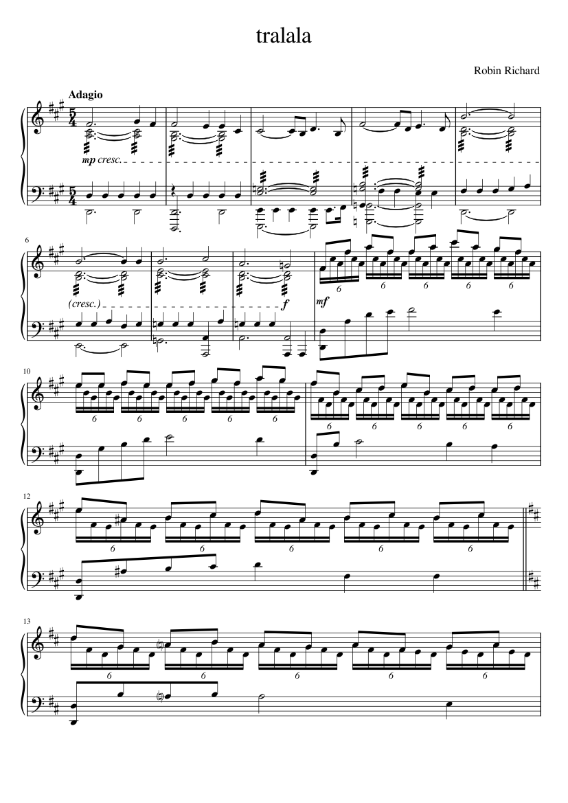 Tralala Sheet music for Piano (Solo) | Musescore.com