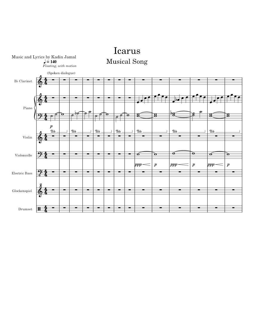 Icarus - Kadin Jamal Sheet music for Piano, Clarinet in b-flat ...