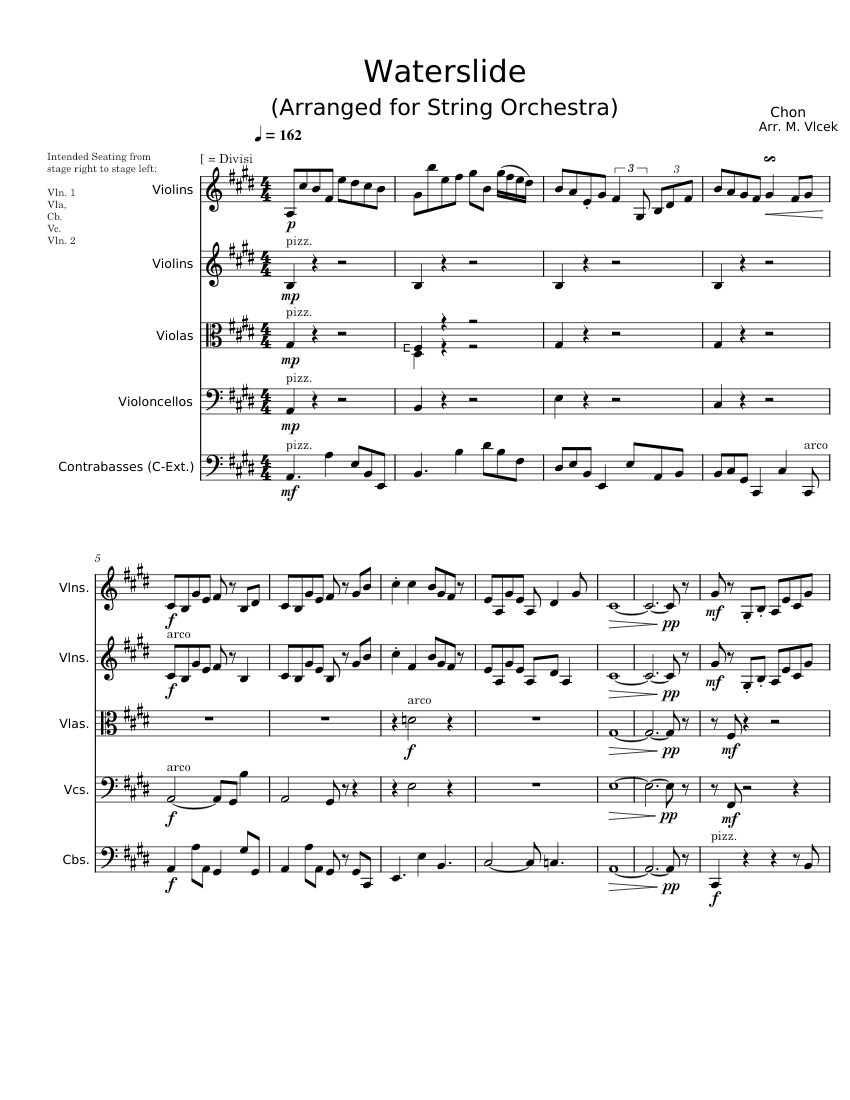Waterslide Sheet music for Strings Group (String Ensemble) | Musescore.com