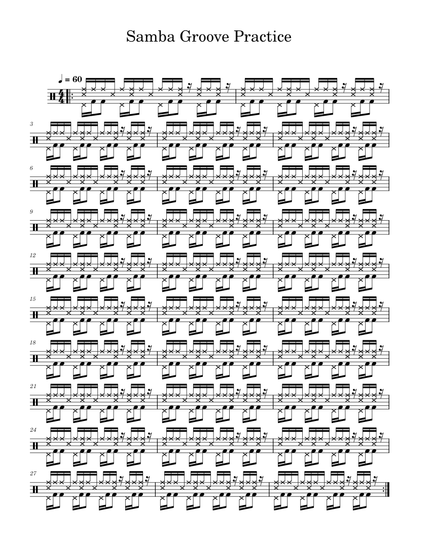 Samba_Groove_Practice Sheet music for Drum group (Solo) | Musescore.com