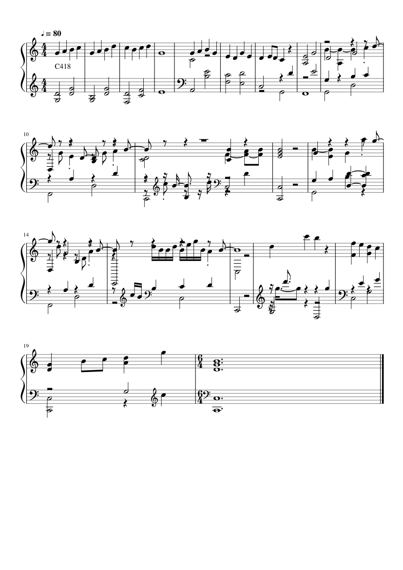 Danny Sheet music for Piano (Solo) | Musescore.com