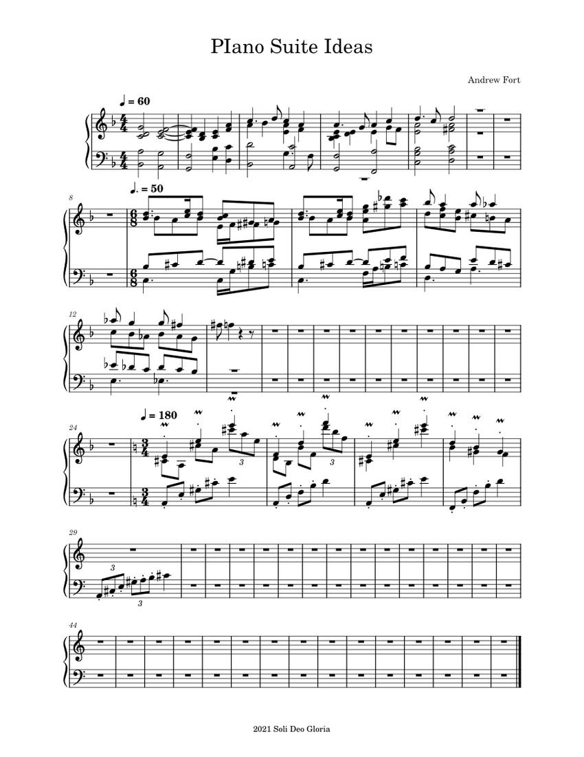 PIano Suite Ideas Sheet music for Piano (Solo) | Musescore.com