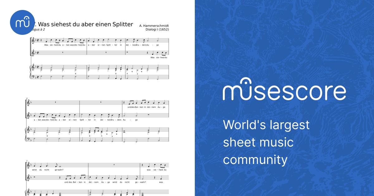 Was siehest du aber einen Splitter Sheet music for Piano, Synthesizer ...
