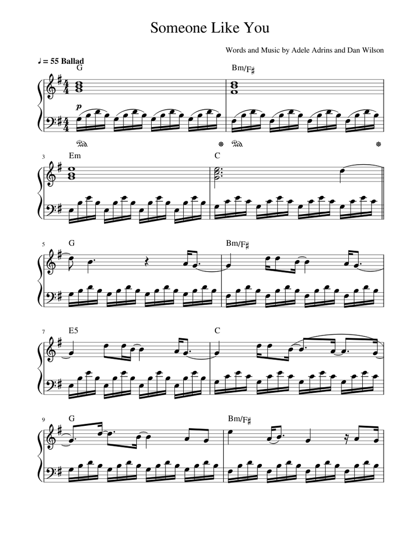 Someone Like You easyversion2 piano Sheet music for Piano (Solo ...